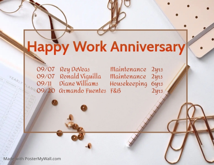 Work anniversary | PosterMyWall
