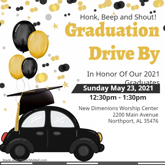 Copy of Drive-by graduation party Invitation social m | PosterMyWall