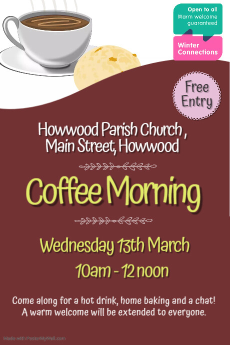 Coffee Morning Flyer Customisable Poster Template | PosterMyWall