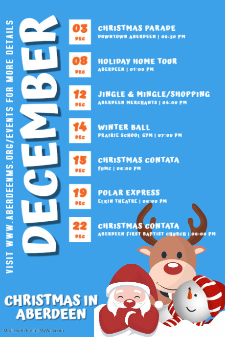 Copy of December School Schedule Calendar Template (3) | PosterMyWall