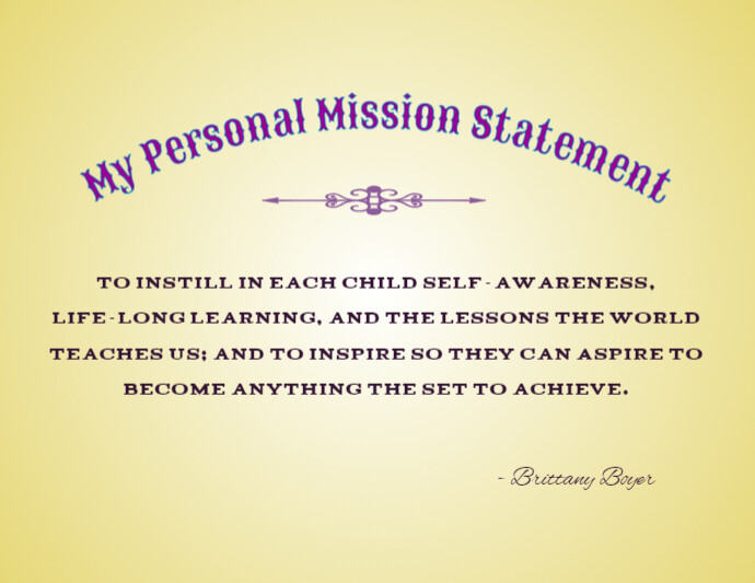 Copy of My Personal Mission Statement | PosterMyWall