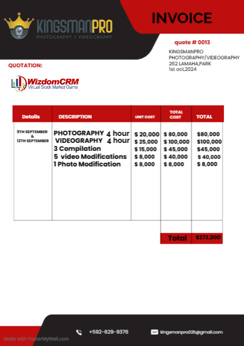 Elegant Formal Company Invoice | PosterMyWall