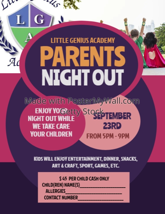 Parents Night Out Flyer | PosterMyWall