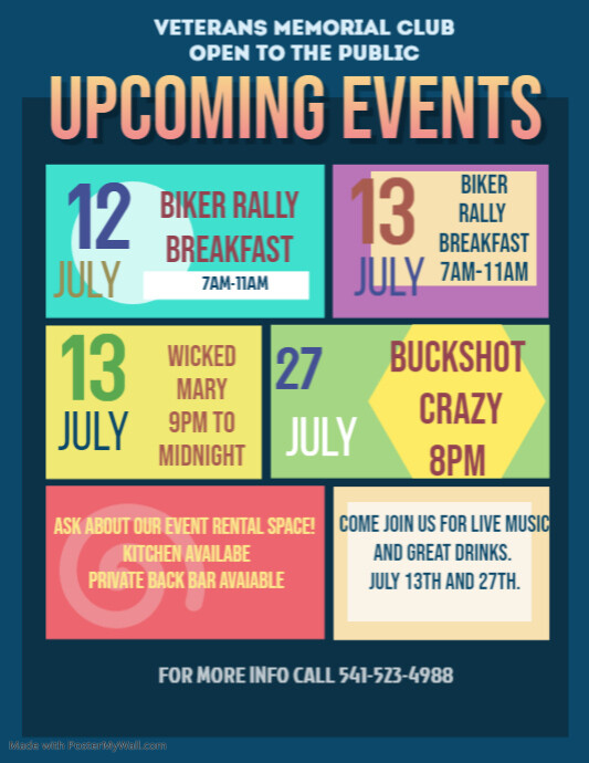 Upcoming Events Flyer | PosterMyWall