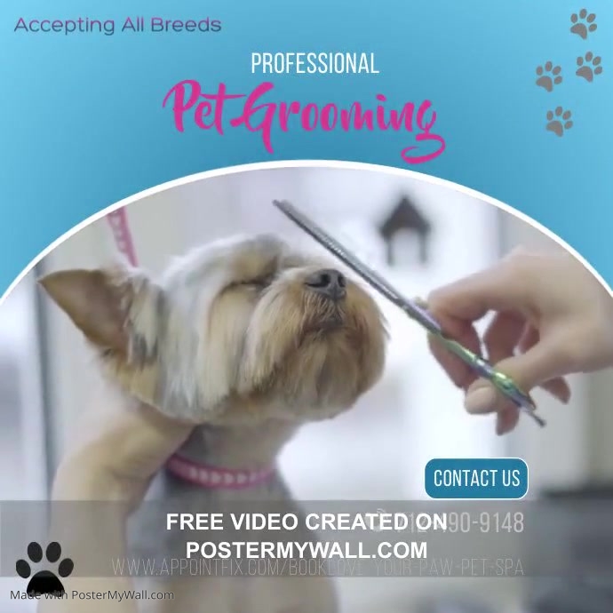 Pet Grooming Services Video Ad | PosterMyWall