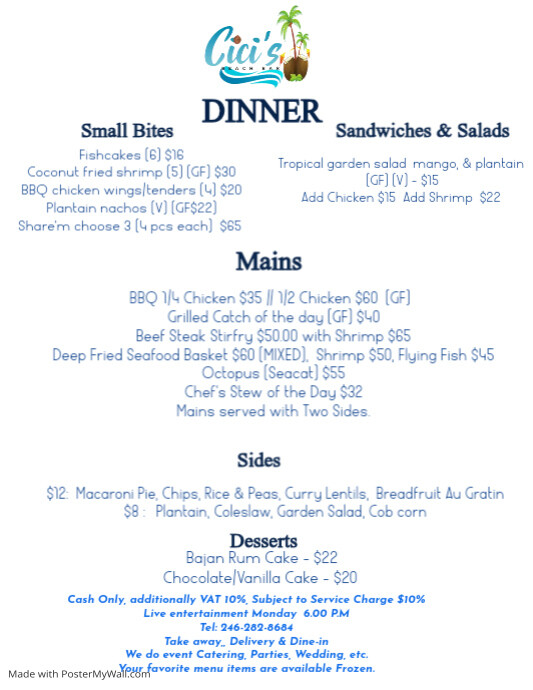 Dinner- Cicis summer Menu (1) | PosterMyWall