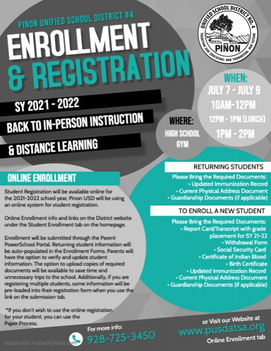 2021-2022 ENROLLMENT | PosterMyWall