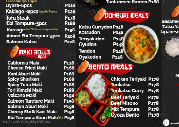 Japanese Fast Food Menu Ads | PosterMyWall