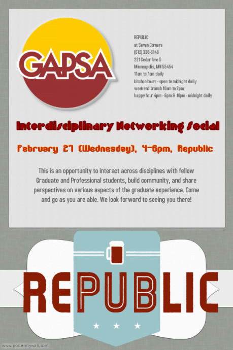 GAPSA - Event Feb 27th | PosterMyWall