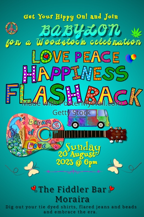 Hippy Groovy 60's Costume Party | PosterMyWall