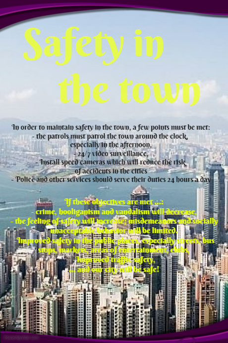 Safety in the town | PosterMyWall