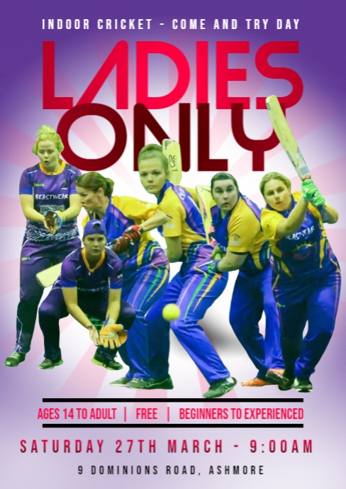 Copy of Ladies only cricket | PosterMyWall