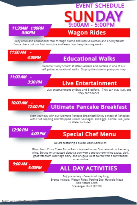 Open Farm Days Event Schedule Sunday | PosterMyWall