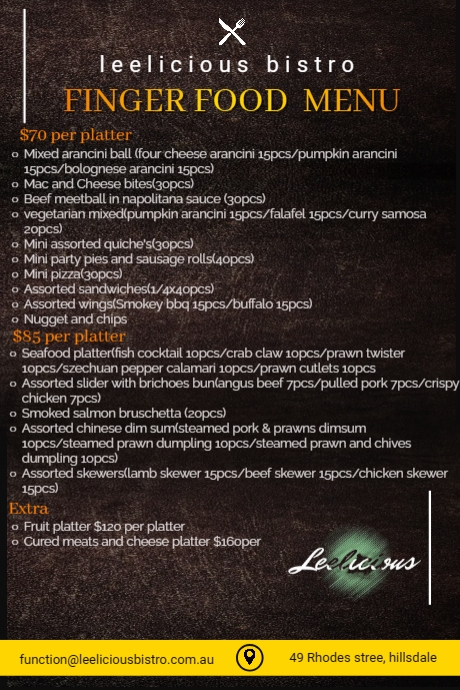 FOOD MENU PINTEREST TEMPLATE.C | PosterMyWall