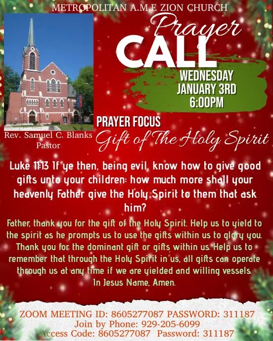 Prayer Call Jan 3rd | PosterMyWall