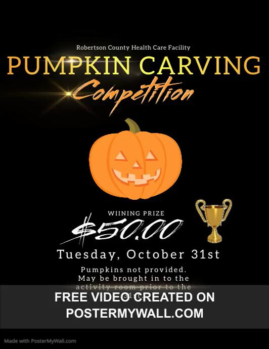 PUMPKIN CARVING CONTEST DESIGN TEMPLATE | PosterMyWall