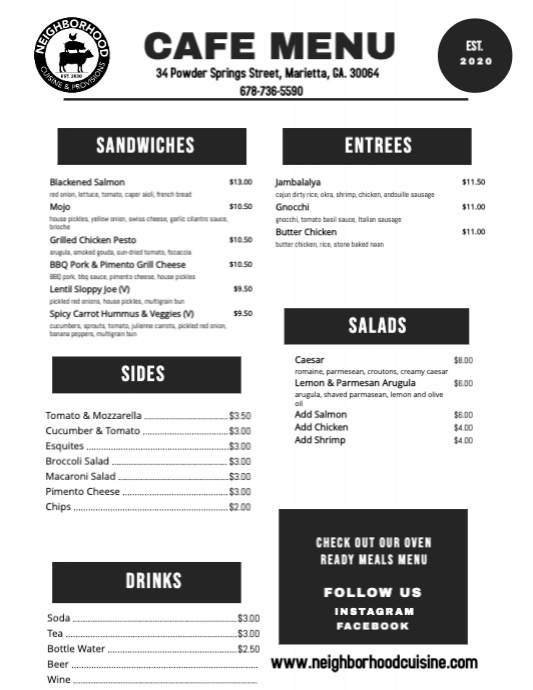 Copy of simple restaurant menu poster | PosterMyWall
