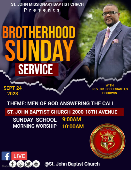 men's day sunday service | PosterMyWall