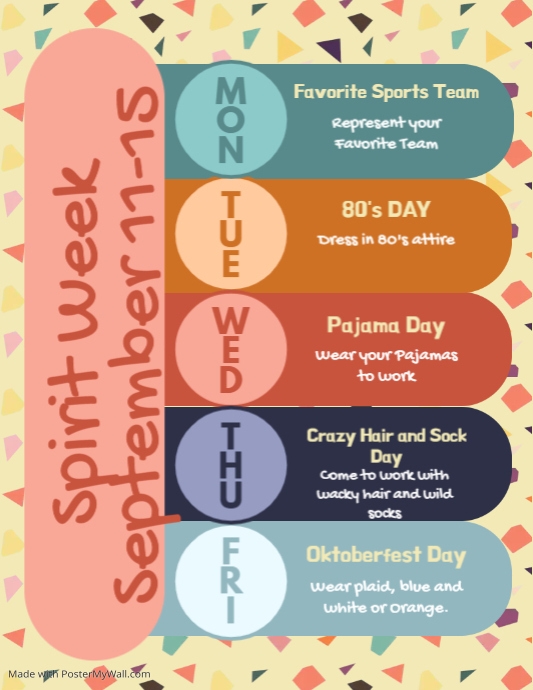 Spirit Week Flyer | PosterMyWall