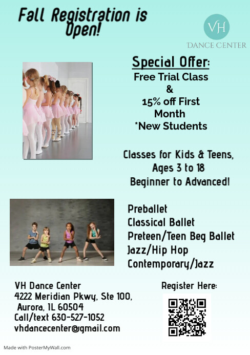 Dance School Classes Advertisement Poster | PosterMyWall