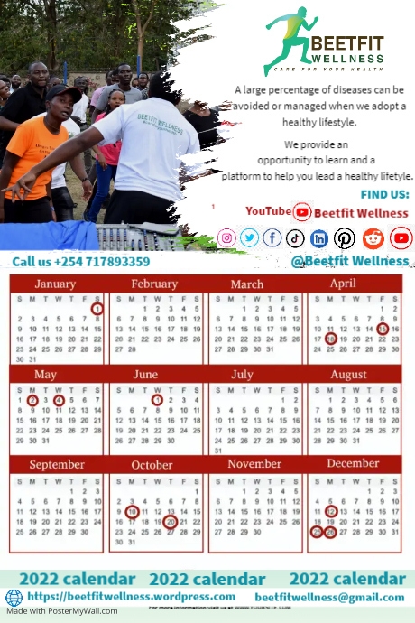 Copy of Copy of 2022 Workout Theme Calendar Template | PosterMyWall