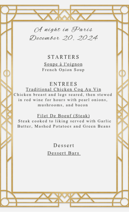 White Antique Gold Frame Wedding Menu (1) | PosterMyWall