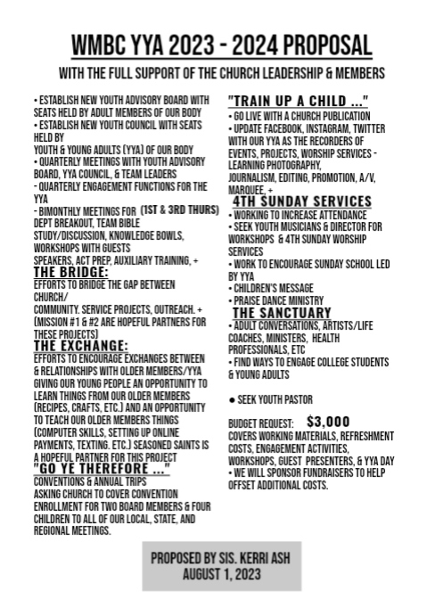 WMBC YYA 2023 Proposal (1) | PosterMyWall