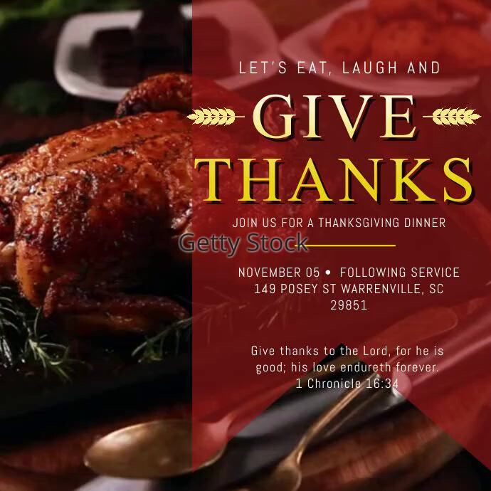 Thanksgiving Turkey Dinner Video Ad | PosterMyWall