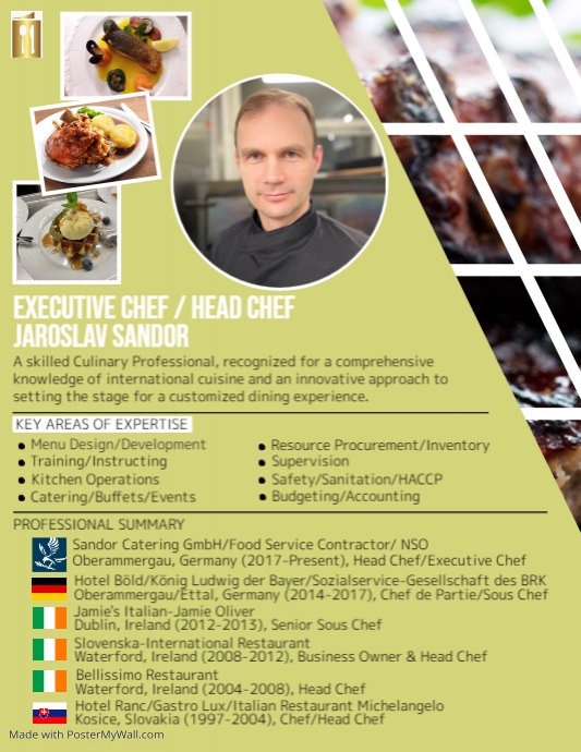 Copy of Copy of Chef Bio | PosterMyWall