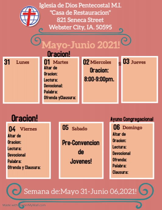 Copy of weekly class schedule | PosterMyWall