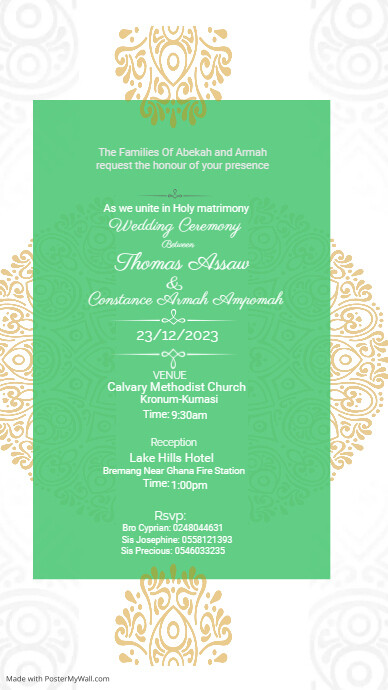 Copy of wedding card template | PosterMyWall