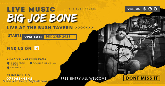 Copy of Yellow Rock Metal Band Live Stream Advert | PosterMyWall