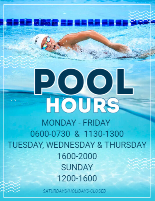 Copy of Pool Hours - Portrait MARCH2024 | PosterMyWall
