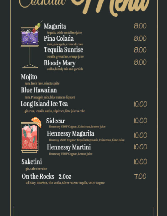 Cocktail Special Menu (4) | PosterMyWall