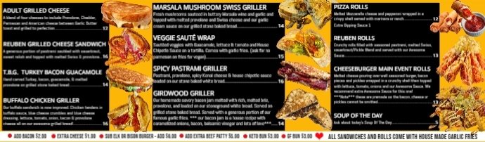 Sandwich and Rolls Menu | PosterMyWall