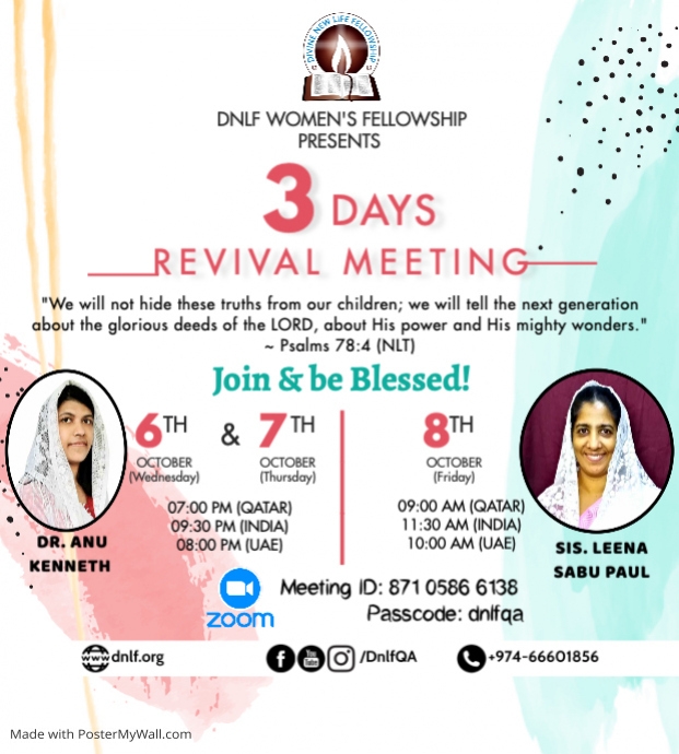 DNLF WF - 3 Days Revival Meeting-1080 | PosterMyWall