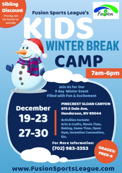 Copy of Kids Winter Camp Flyer (1) | PosterMyWall