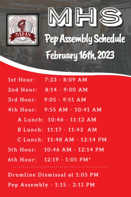 MHS Schedule Pep Assembly 2023 | PosterMyWall