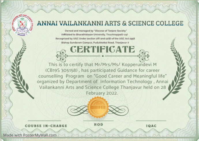 Custom Certificate Design Template (2) | PosterMyWall