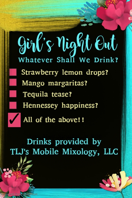 Copy of Funny Girls Night Out Questions | PosterMyWall