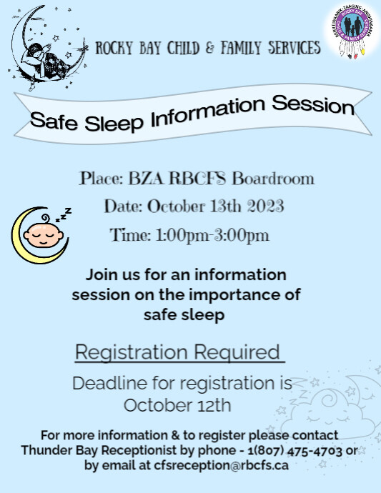 Safe Sleep information sessionOct13 | PosterMyWall