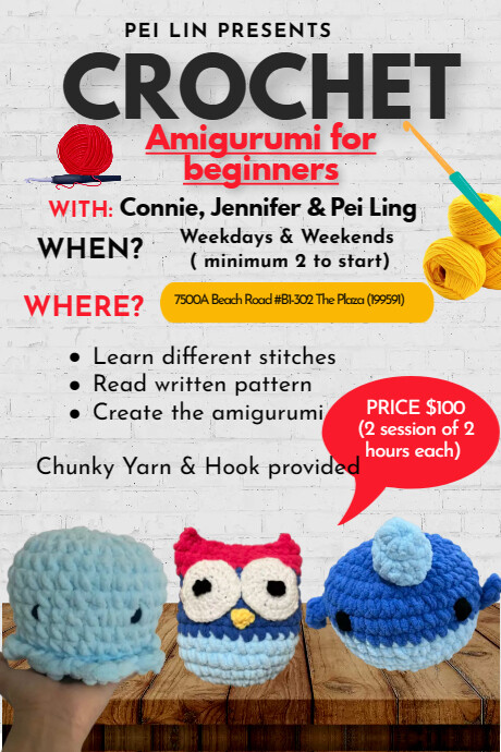 crochet, knitting, event | PosterMyWall