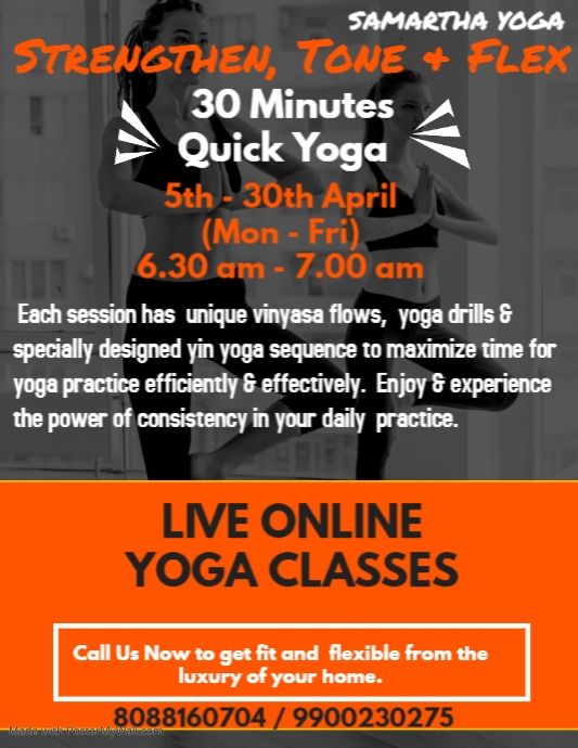 Copy of Yoga from home advertisement flyer | PosterMyWall