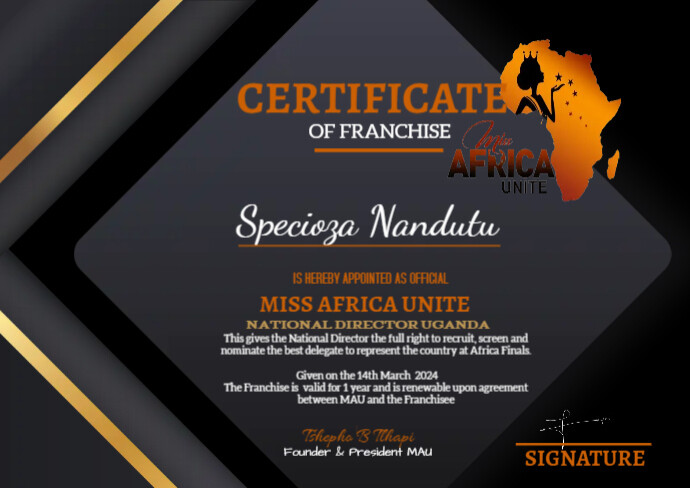 Franchise certificate MAU | PosterMyWall