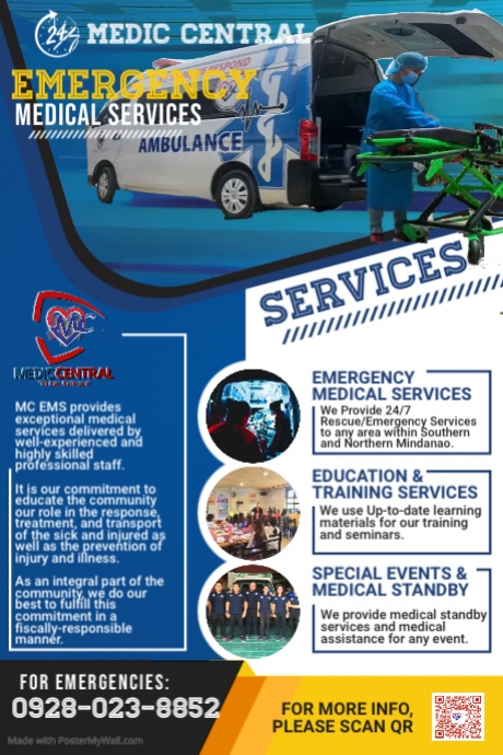 Copy of Blue Emergency Medical Services Poster Templa | PosterMyWall