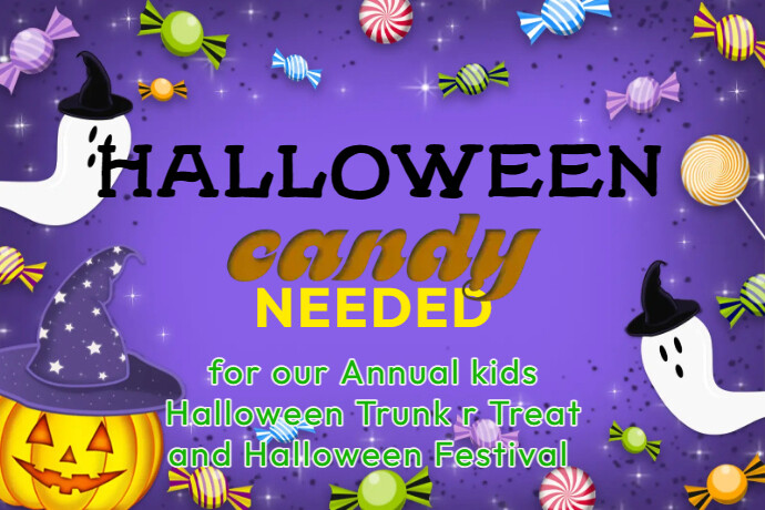 Halloween Trick or Treat Kids Party Banner | PosterMyWall