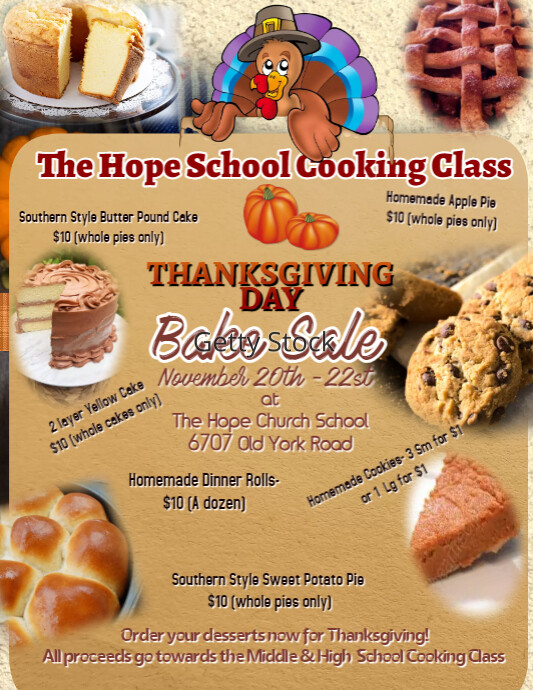 Copy of Thanksgiving Bake Sale Instagram Template (2) | PosterMyWall