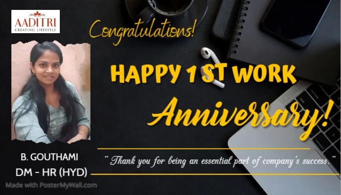WORK ANNIVERSARY CARD | PosterMyWall