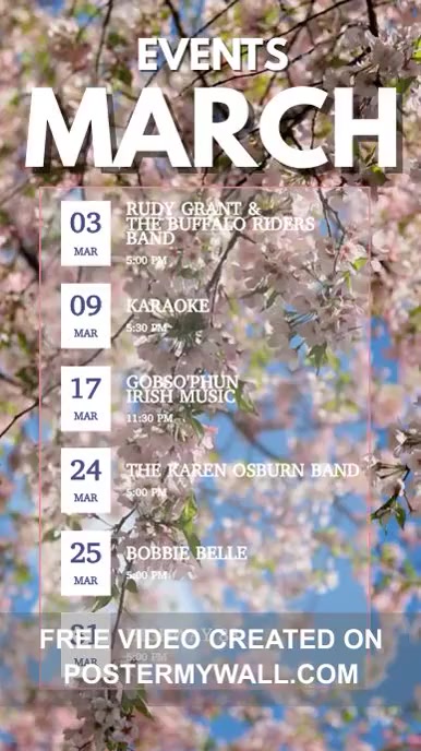 Spring Calendar Events Schedule Template | PosterMyWall