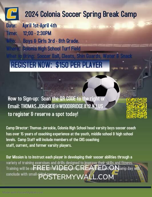 Soccer Spring Break Camp Flyer | PosterMyWall